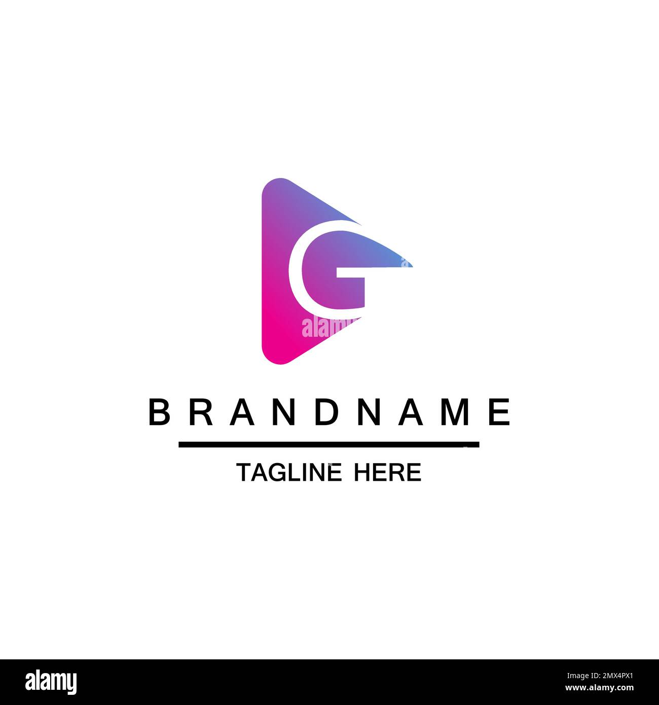 Colorful initial G letter digital media logo vector. Play button symbol ...