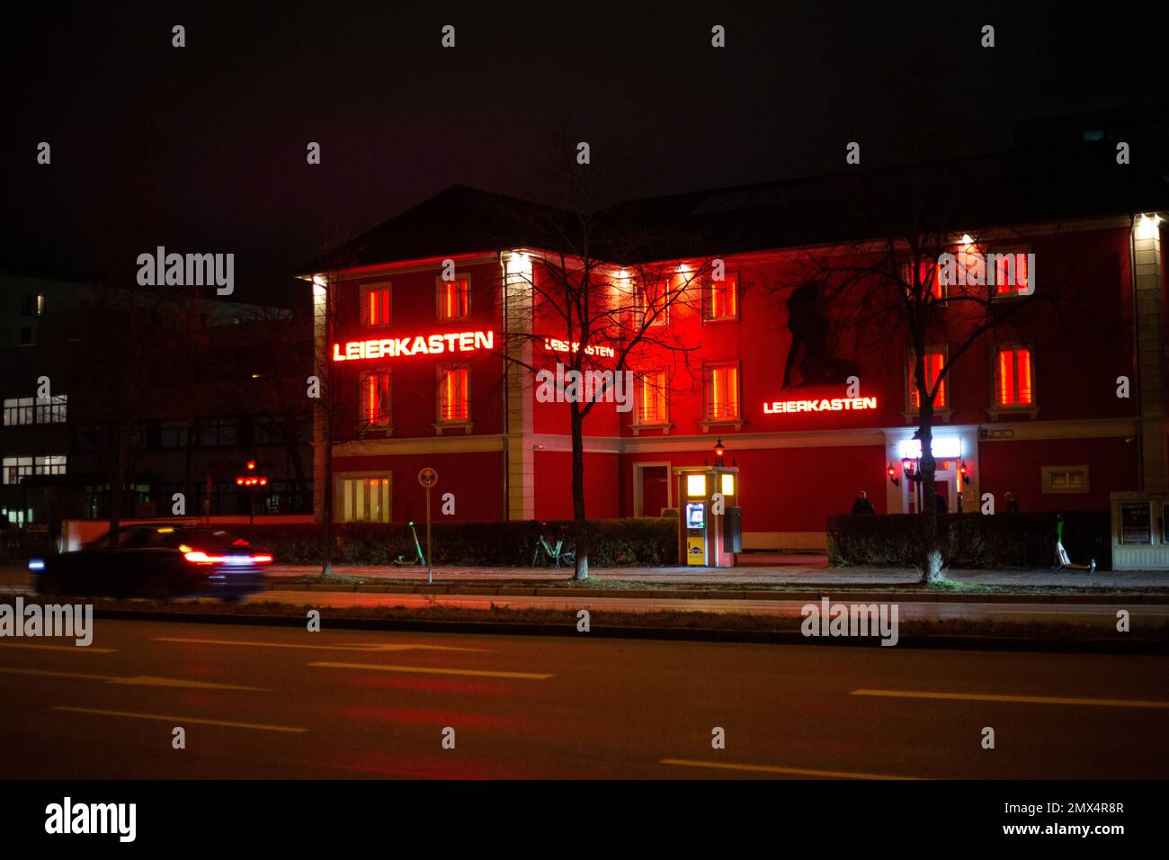 Munich, Germany. 02nd Feb, 2023. Leierkasten Bordell. Memes behaupten ...