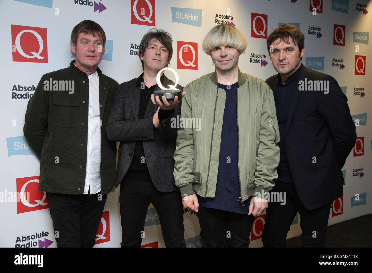 Martin Blunt from left, Mark Collins, Tim Burgess and Tony Rogers from ...
