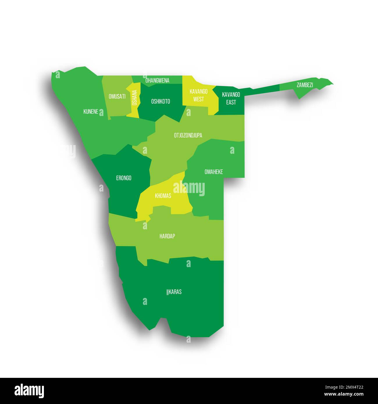 Namibia political map of administrative divisions Stock Vector Image ...