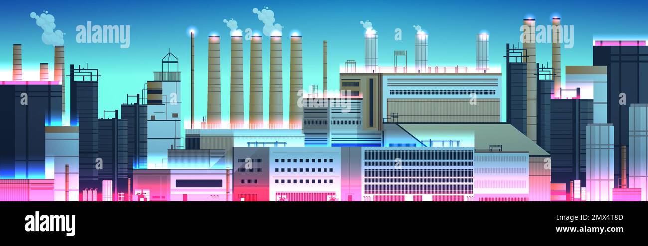 energy generation plant with chimneys electricity production industrial ...