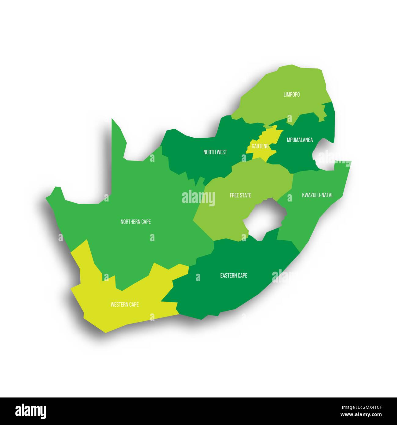 South Africa political map of administrative divisions Stock Vector ...