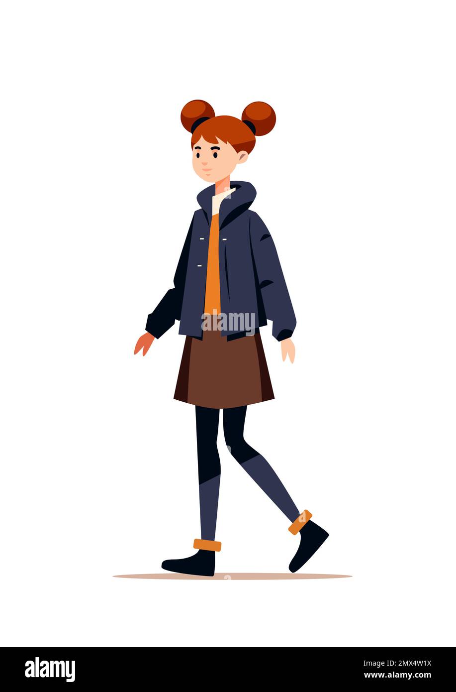 cute young girl teenager or student in casual fashion clothes female ...