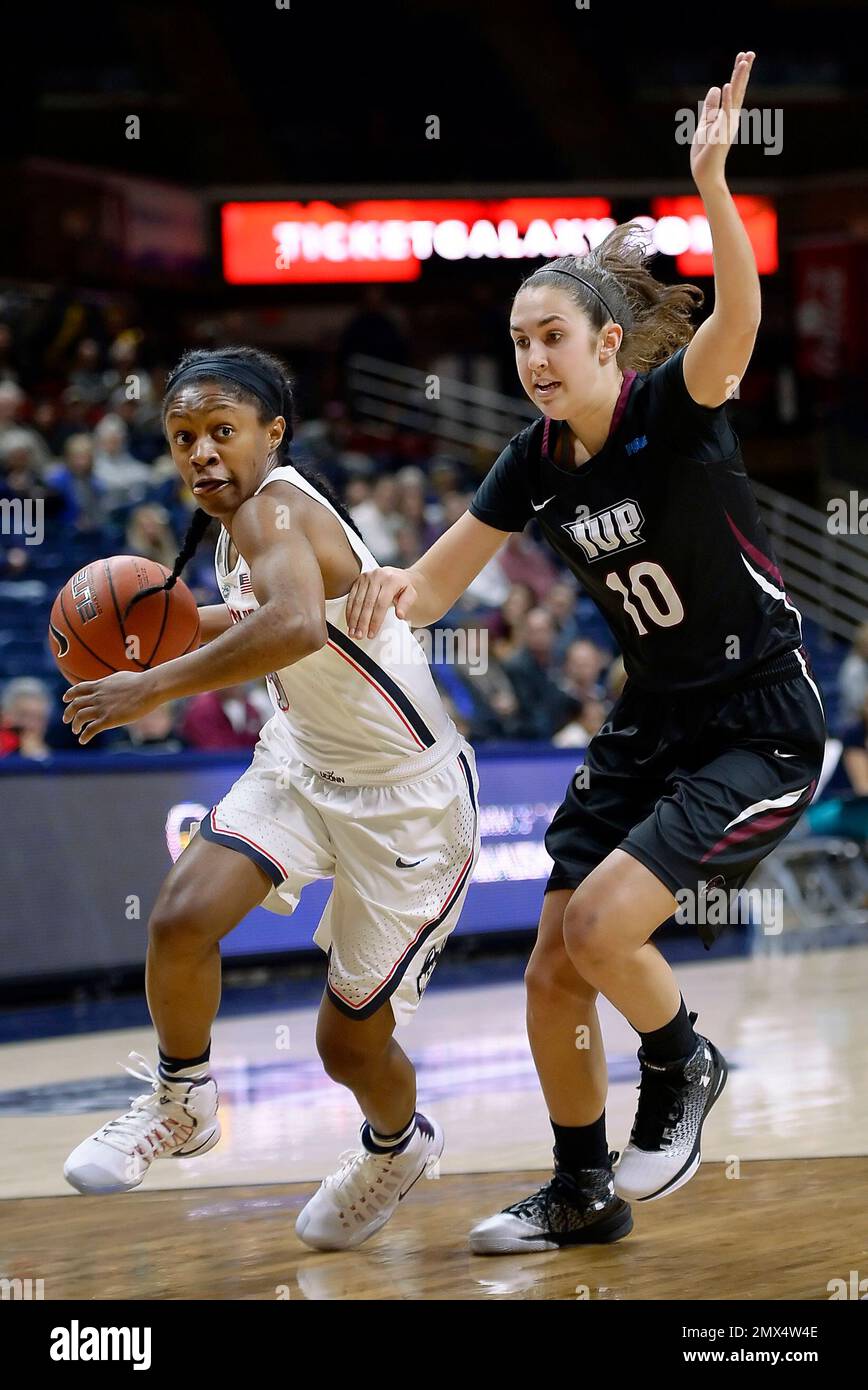 In this Tuesday, Nov. 1, 2016 photo Connecticut's Crystal Dangerfield ...