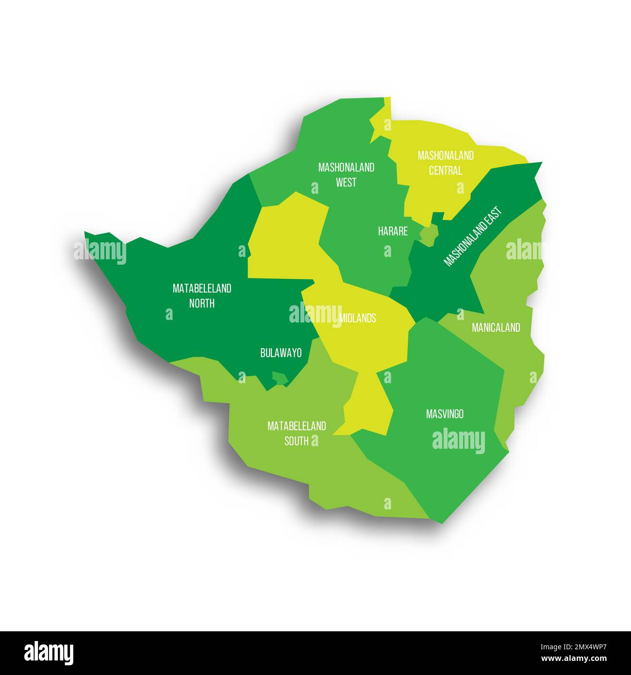 Zimbabwe political map of administrative divisions Stock Vector Image ...