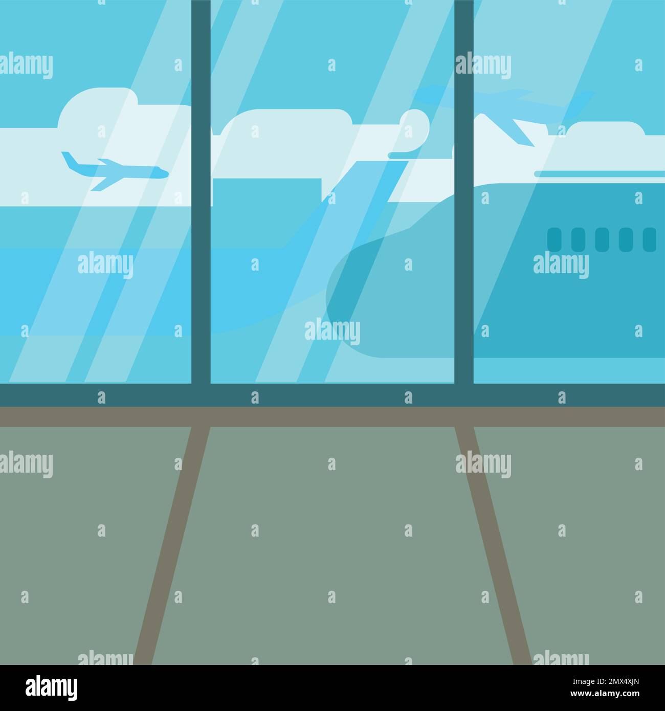 Airport interior background. Cartoon empty air travel scene Stock ...