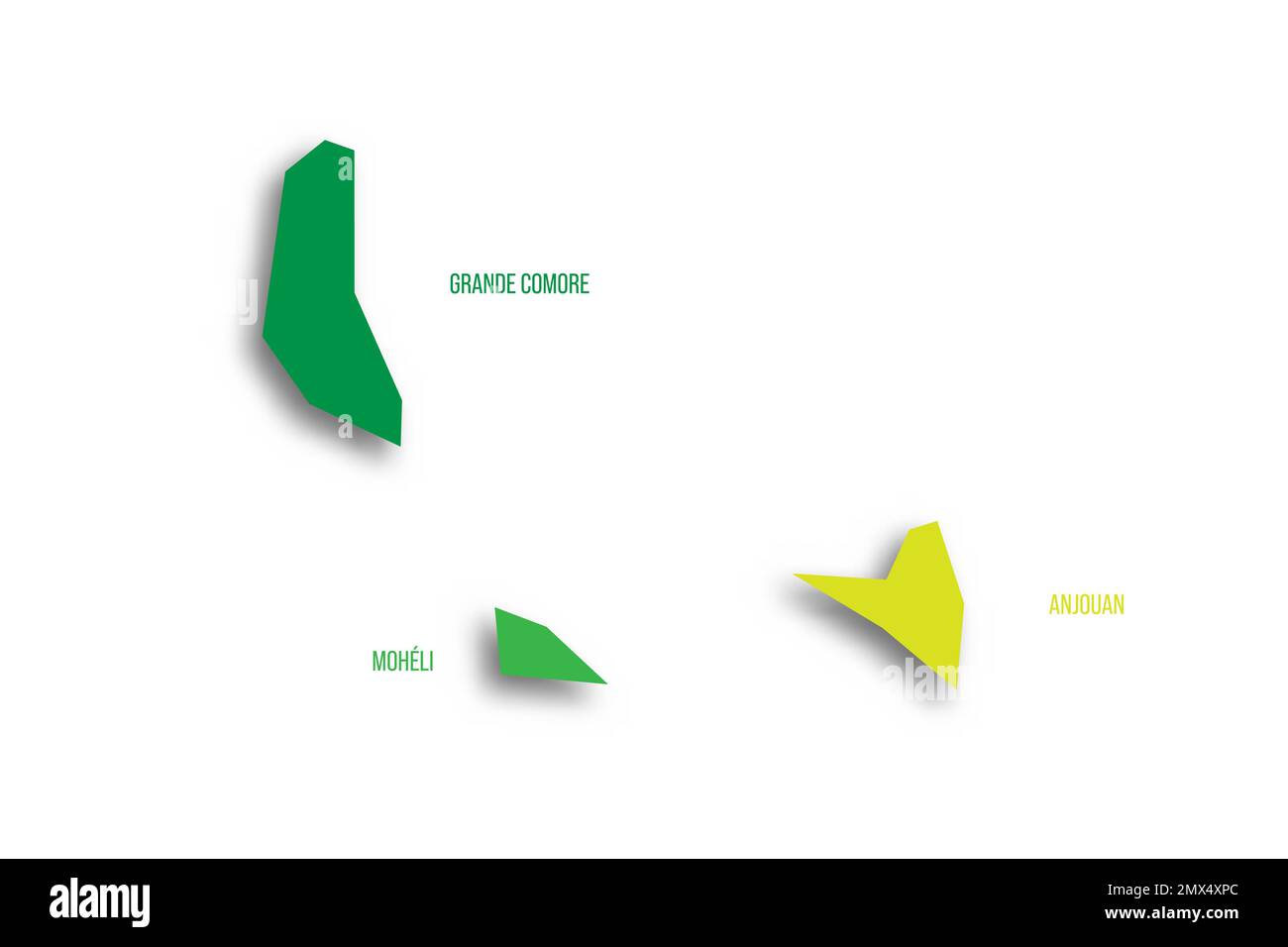 Comoros political map of administrative divisions Stock Vector Image ...