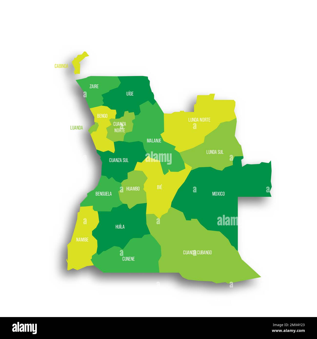 Angola political map of administrative divisions Stock Vector Image ...