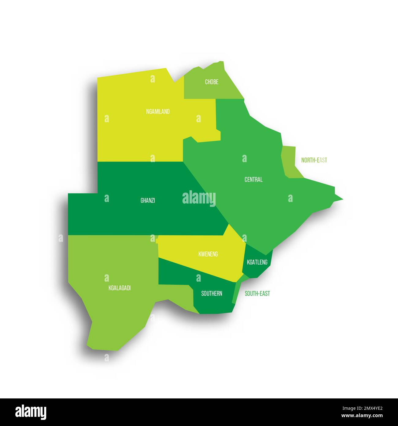 Botswana political map of administrative divisions Stock Vector Image ...