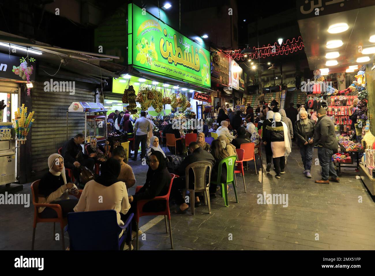 A cafe scene in Downtown Amman City, Jordan, Middle East Stock Photo ...