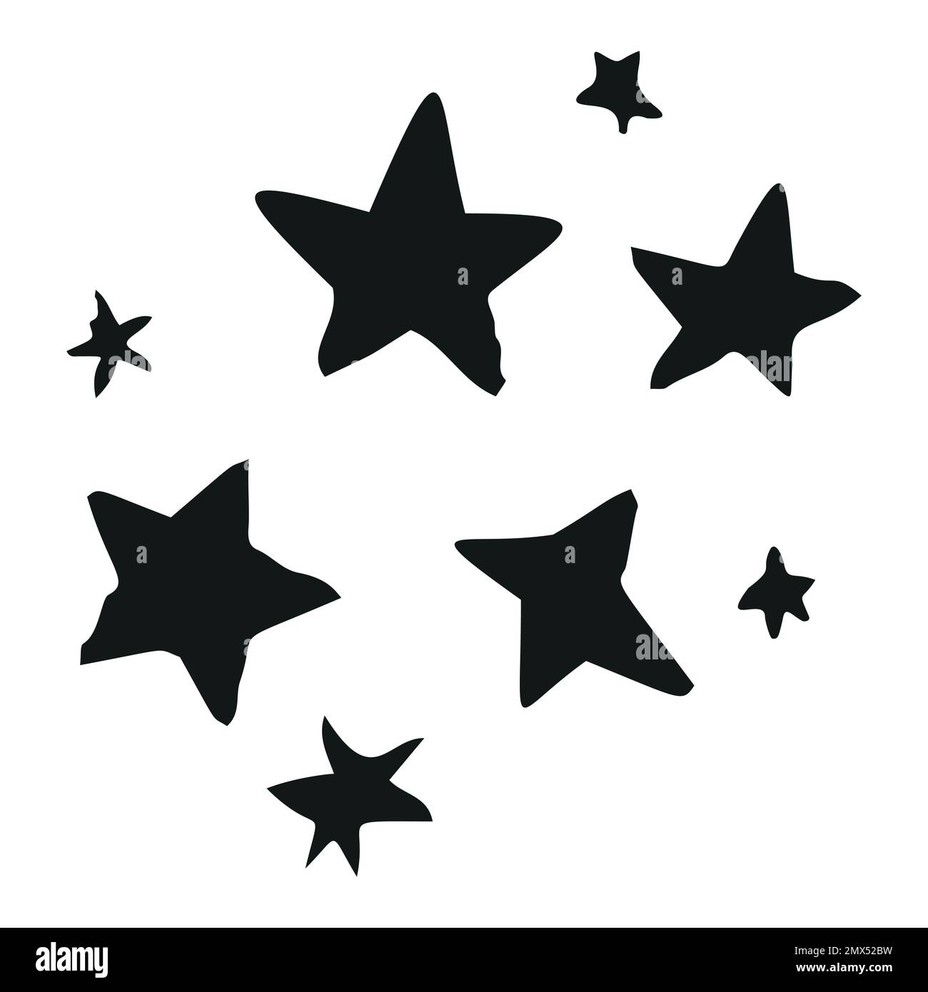 Simple starry sky motif vector set. Collection of nighttime icons for ...