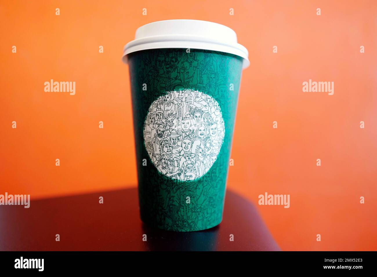 Starbucks' new cup is displayed, Tuesday, Nov. 1, 2016, in New York ...