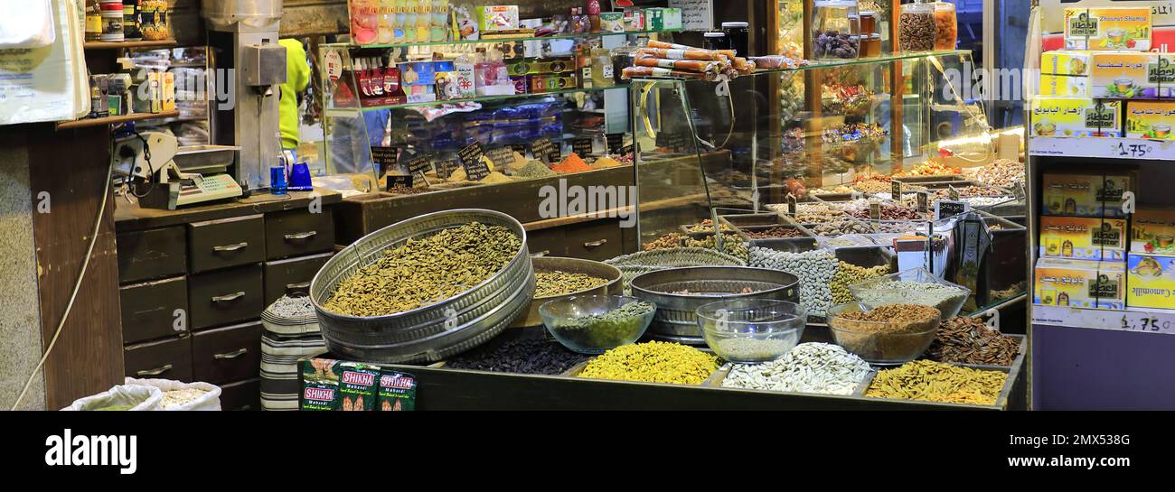 A Spice Shop, Downtown Amman City, Jordan, Middle East Stock Photo - Alamy