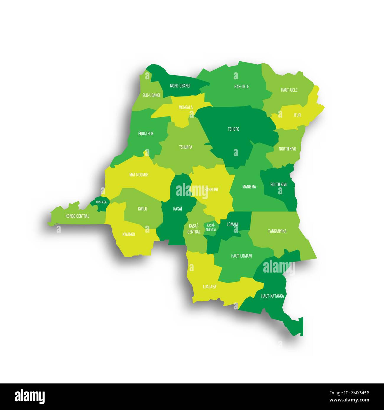 Democratic Republic of the Congo political map of administrative ...