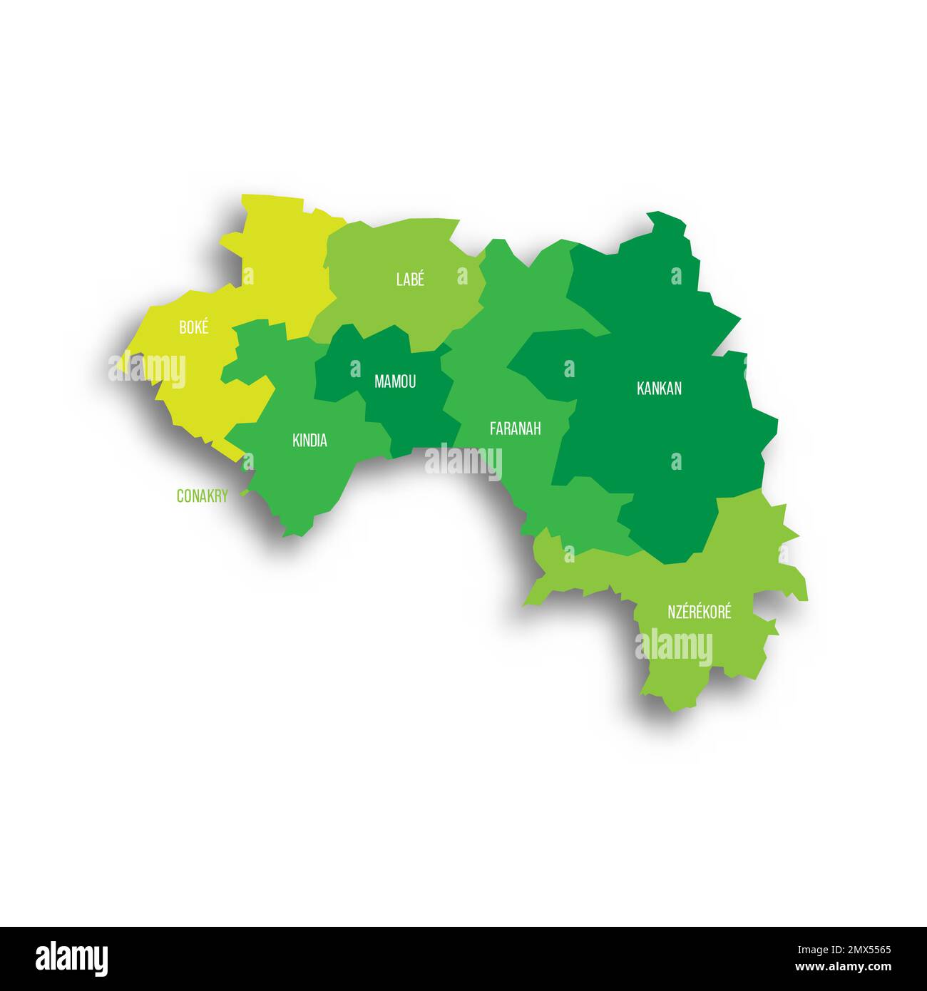 Guinea political map of administrative divisions Stock Vector Image ...
