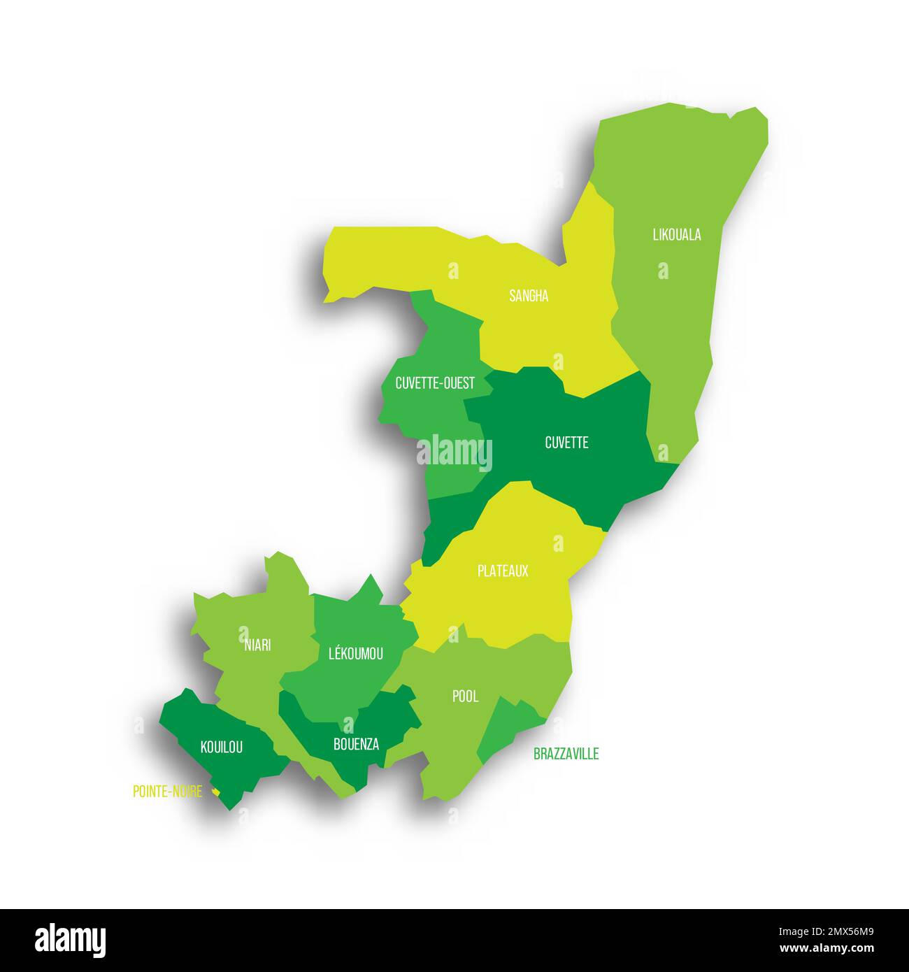 Republic of the Congo political map of administrative divisions Stock ...