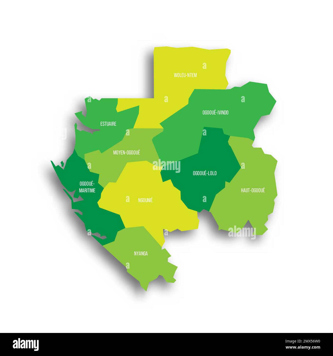 Gabon political map of administrative divisions Stock Vector Image ...