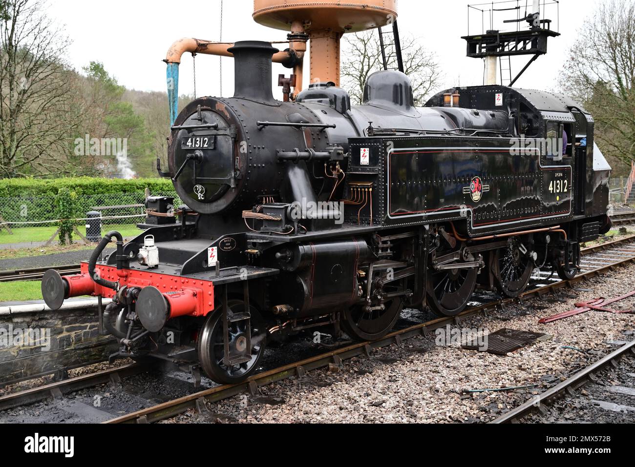 LMS Ivatt Class 2MT 2-6-2 tank engine No 41312 at Buckfastleigh on the ...