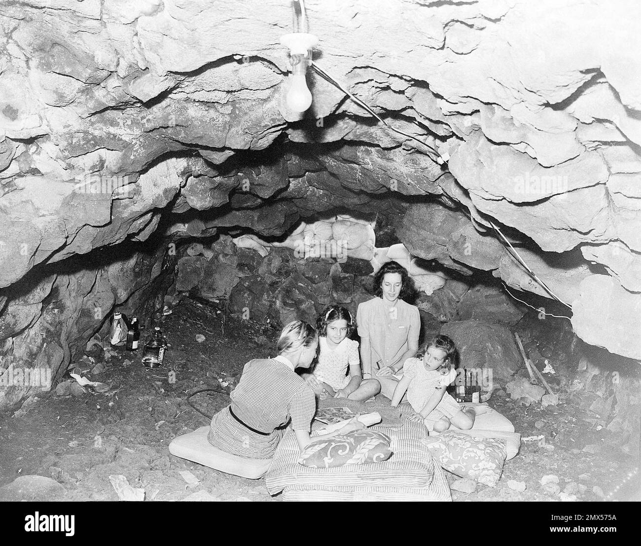 In Nuuanu Valley on the island of Oahu, Hawaii, an ancient burial cave ...