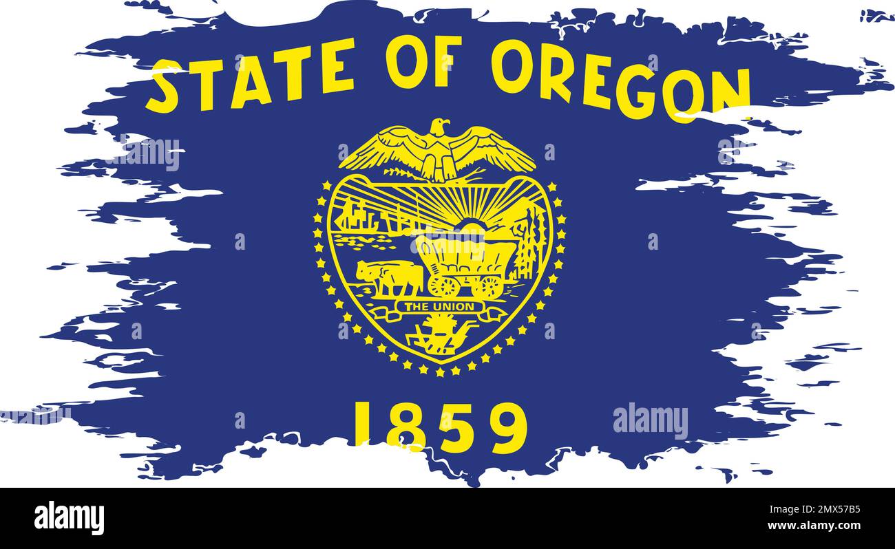 Oregon US flag grunge brush color image, vector Stock Vector Image ...