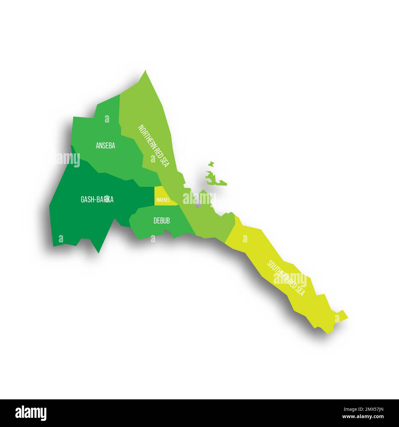 Eritrea political map of administrative divisions Stock Vector Image ...