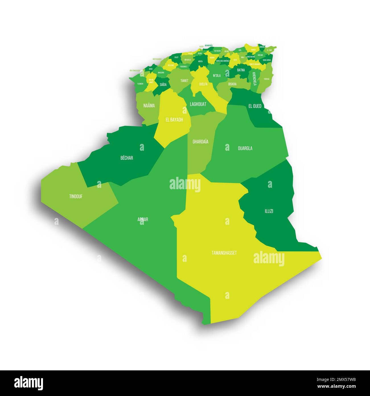 Algeria political map of administrative divisions Stock Vector Image ...