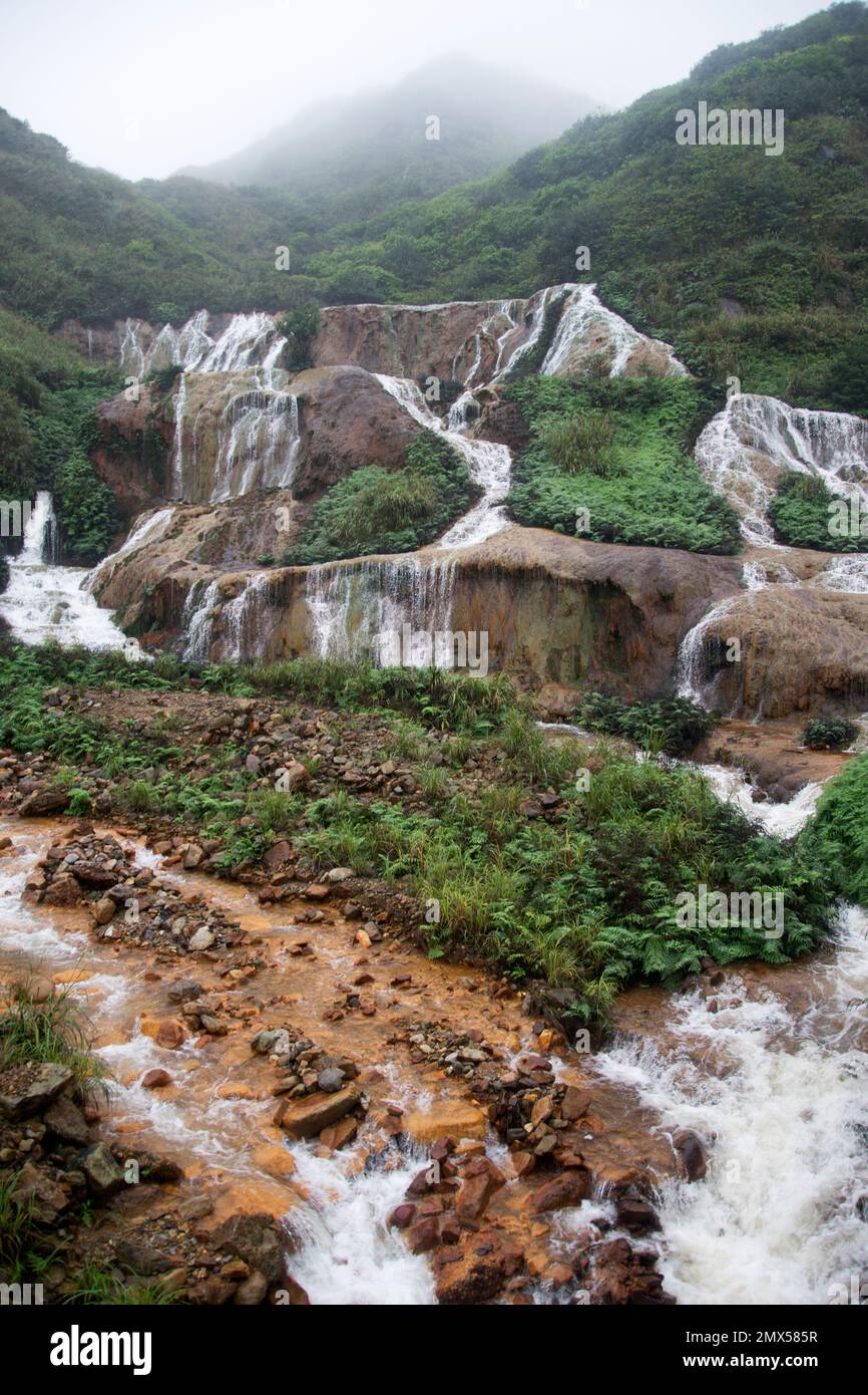 Golden Waterfall is one of the most beautiful waterfall in Taiwan. It ...