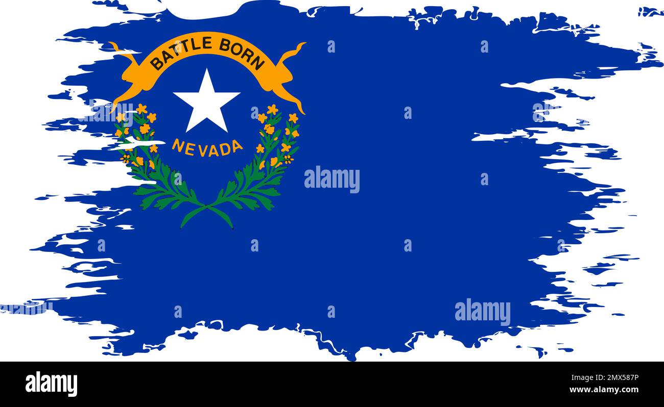 Nevada US flag grunge brush color image, vector Stock Vector Image ...