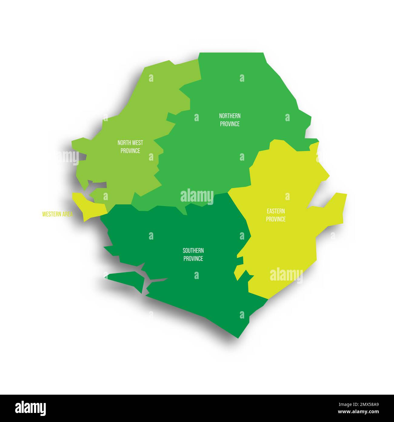 Sierra Leone political map of administrative divisions Stock Vector ...
