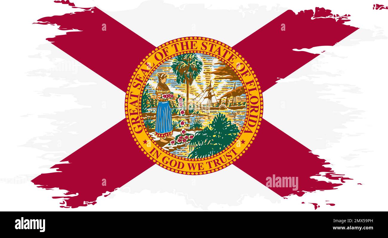 Florida US flag grunge brush color image, vector Stock Vector Image ...