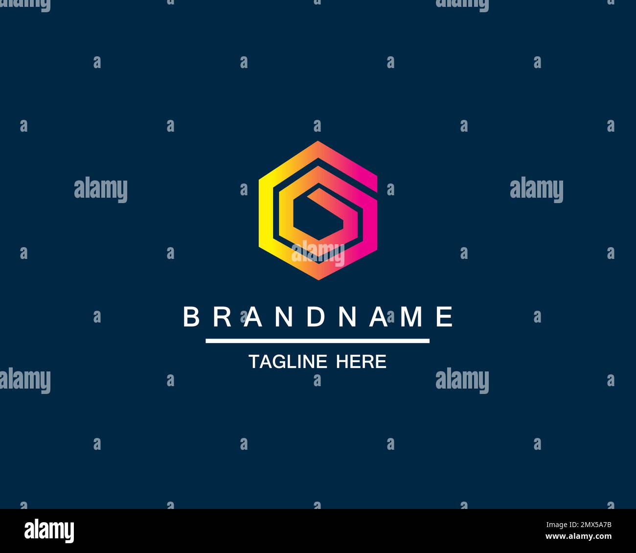 Initial letter G logo template with modern geometric 3d cube hexagonal ...