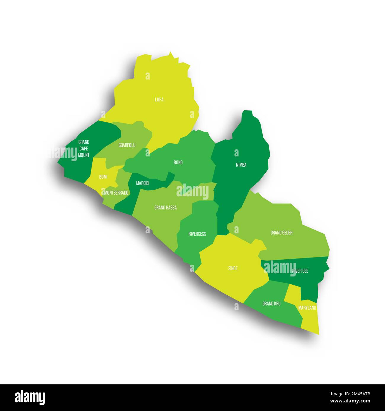 Liberia political map of administrative divisions Stock Vector Image ...