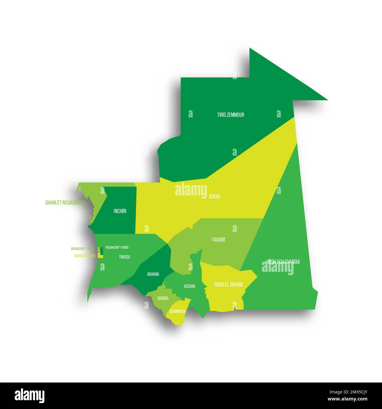 Mauritania political map of administrative divisions Stock Vector Image ...