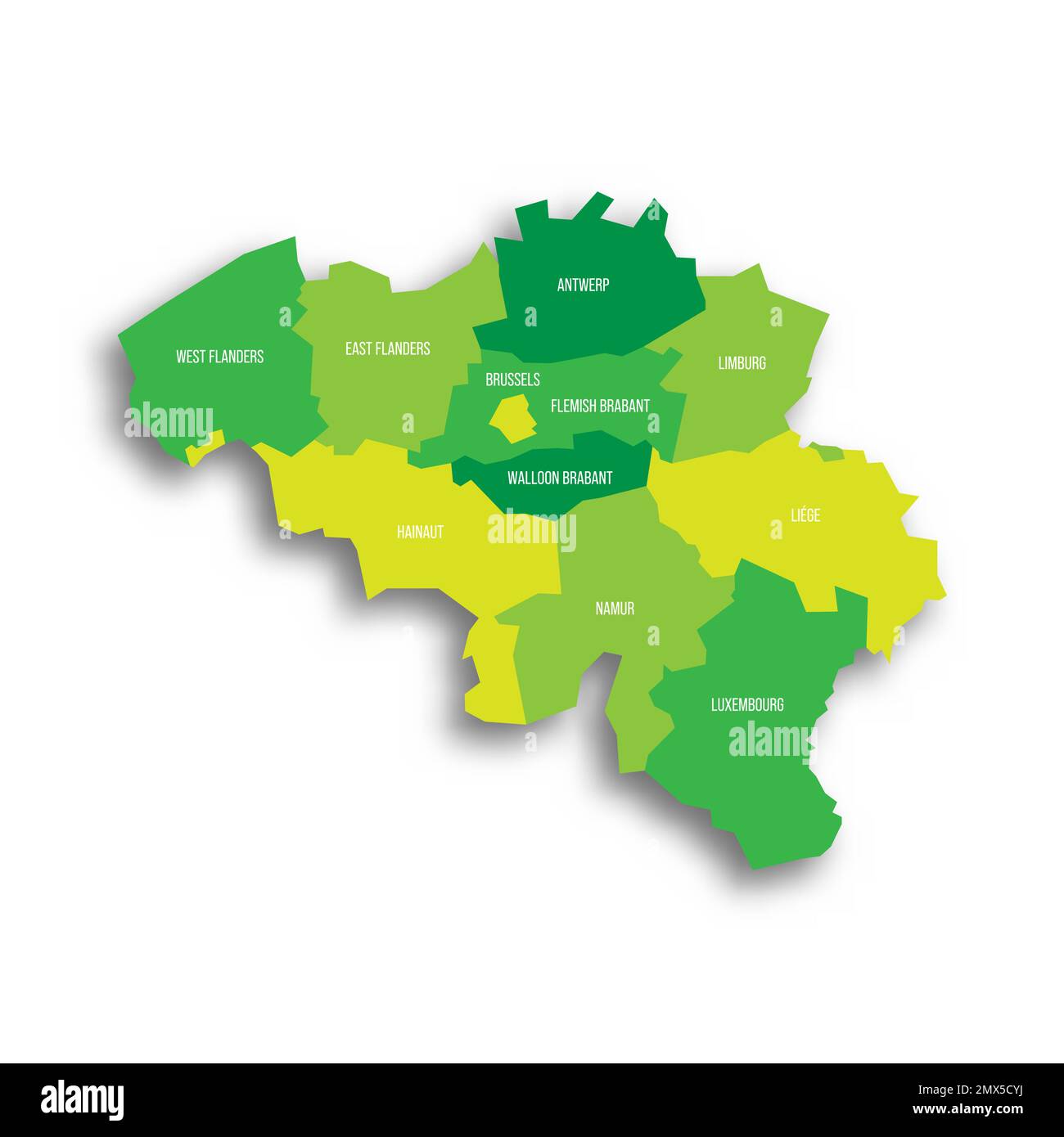 Belgium political map of administrative divisions Stock Vector Image ...