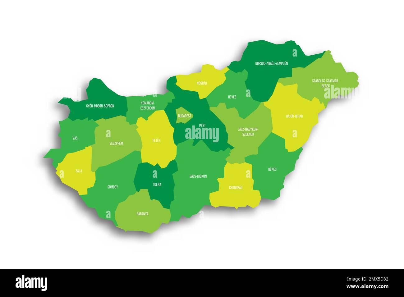 Hungary political map of administrative divisions Stock Vector Image ...