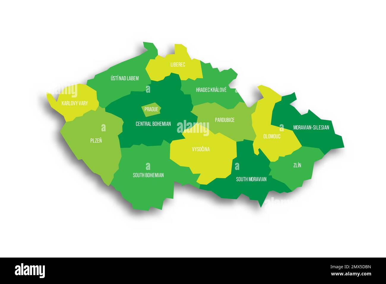 Czech Republic political map of administrative divisions Stock Vector ...