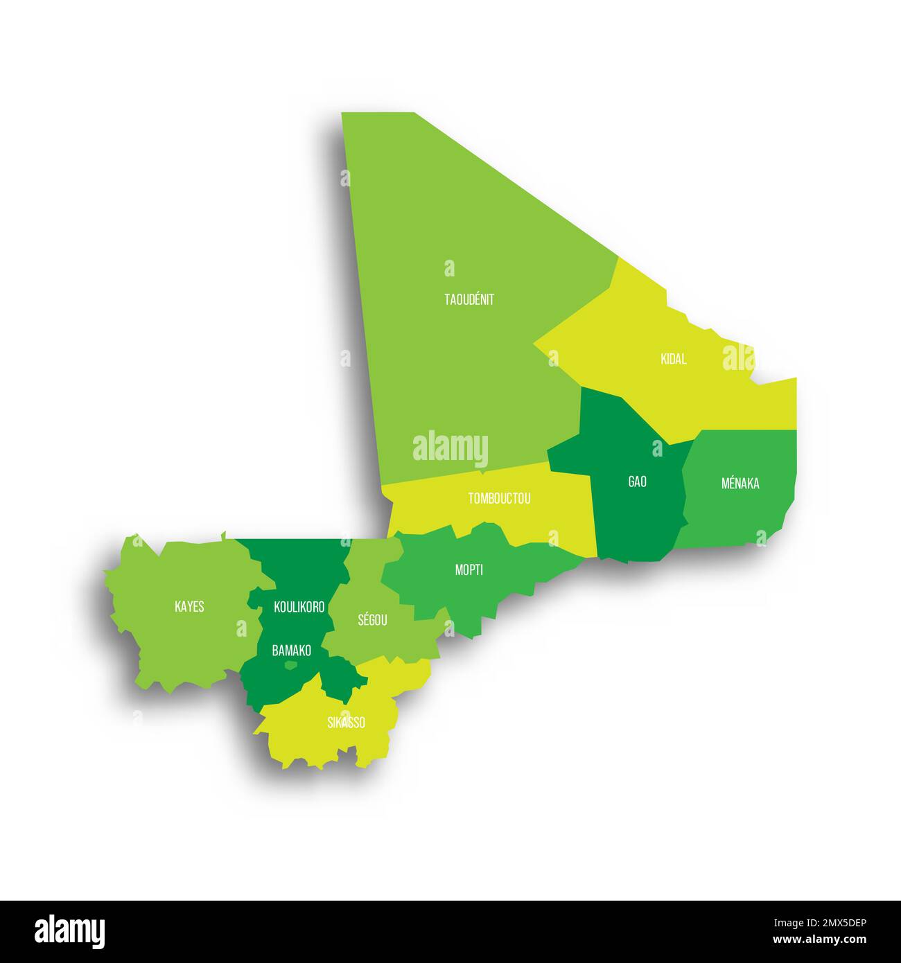 Mali political map of administrative divisions Stock Vector Image & Art ...