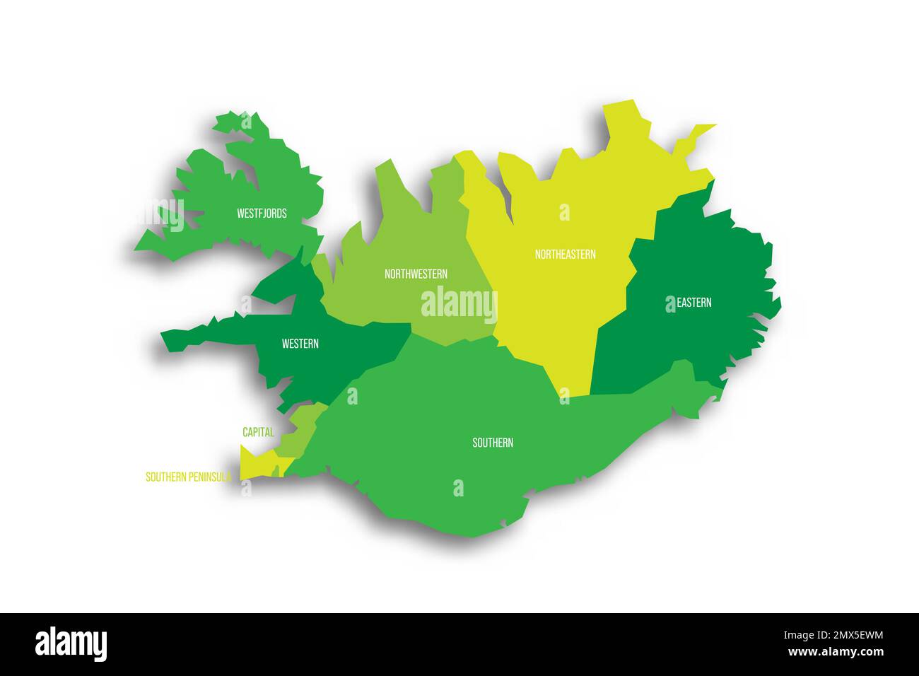 Iceland political map of administrative divisions Stock Vector Image ...