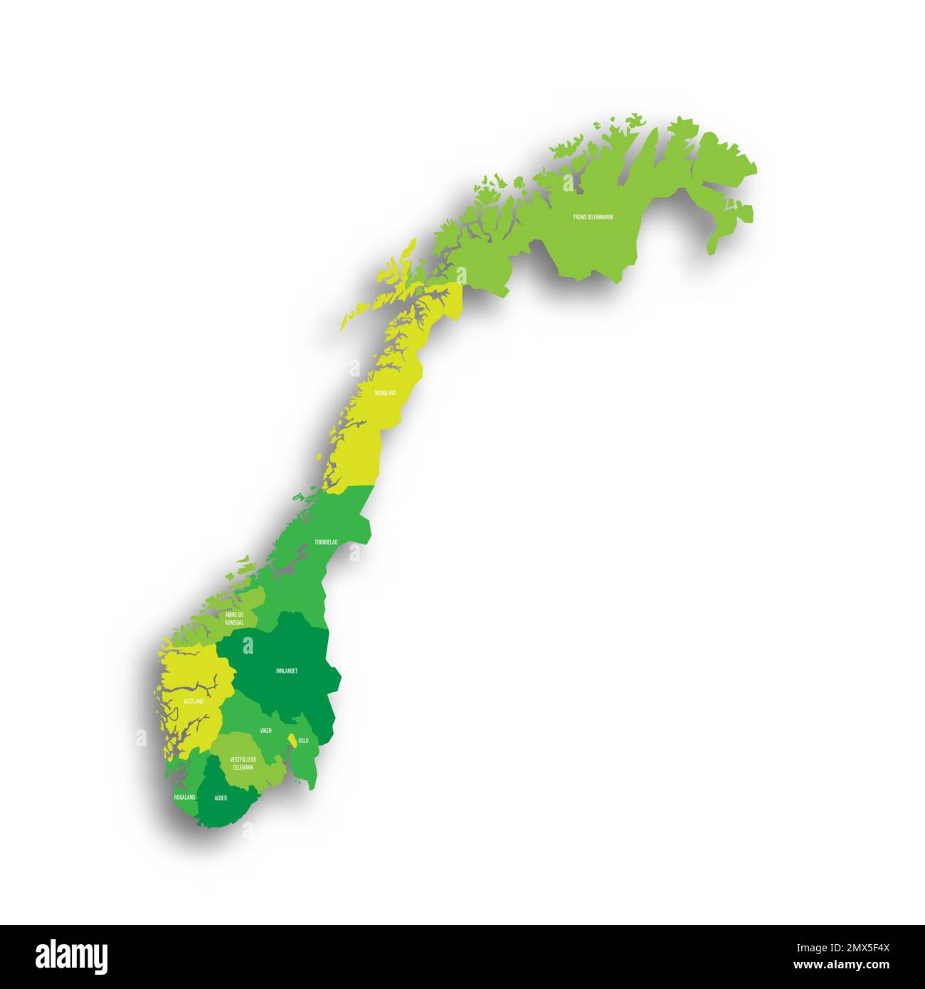 Norway political map of administrative divisions Stock Vector Image ...