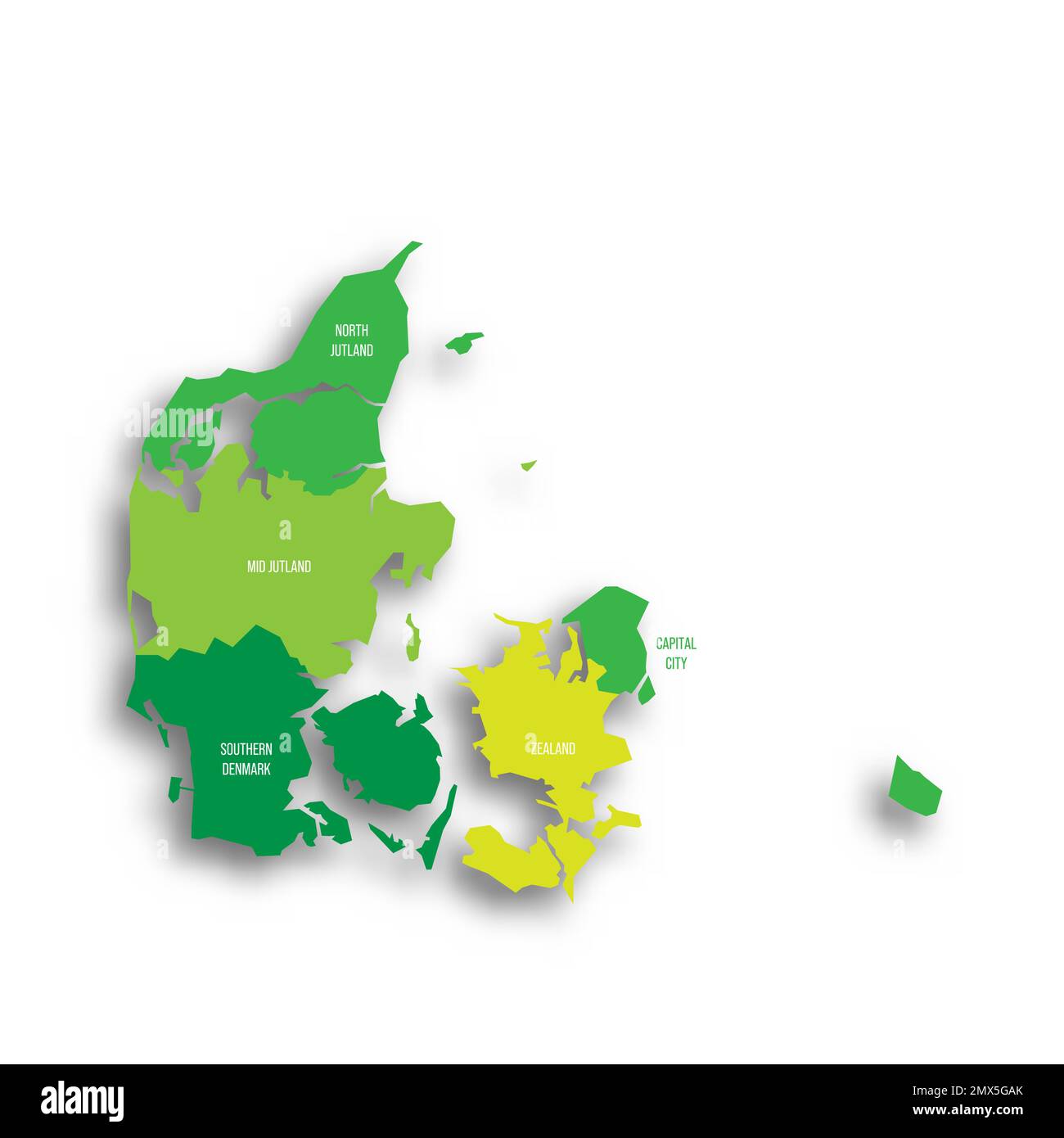 Denmark political map of administrative divisions Stock Vector Image ...