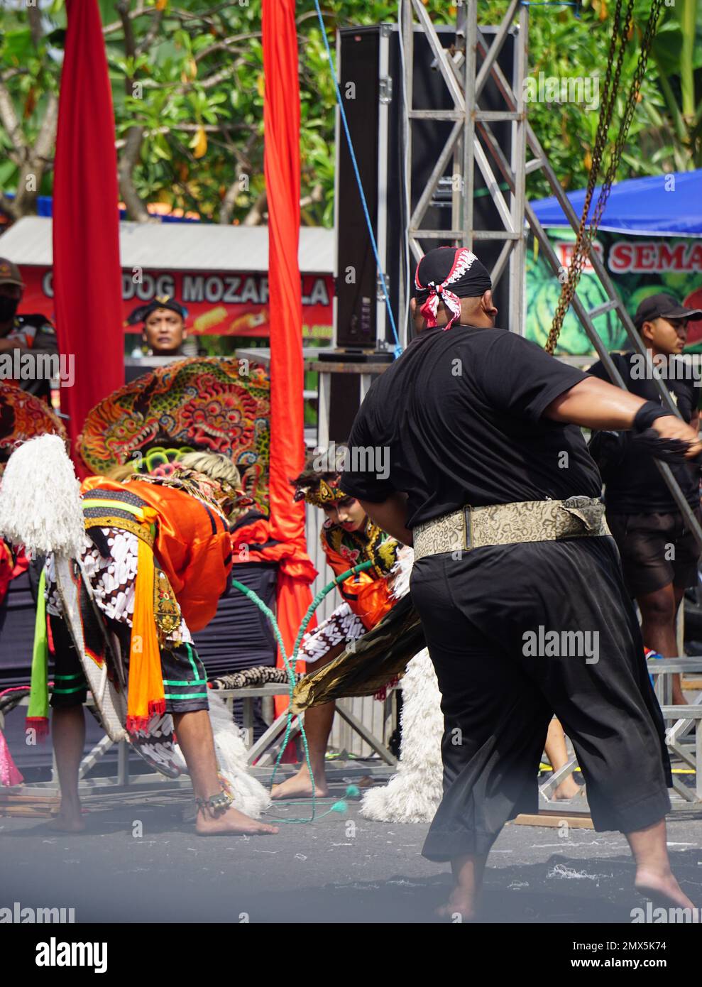 Indonesian performing Jaranan dance (kuda lumping, kuda kepang) dance ...