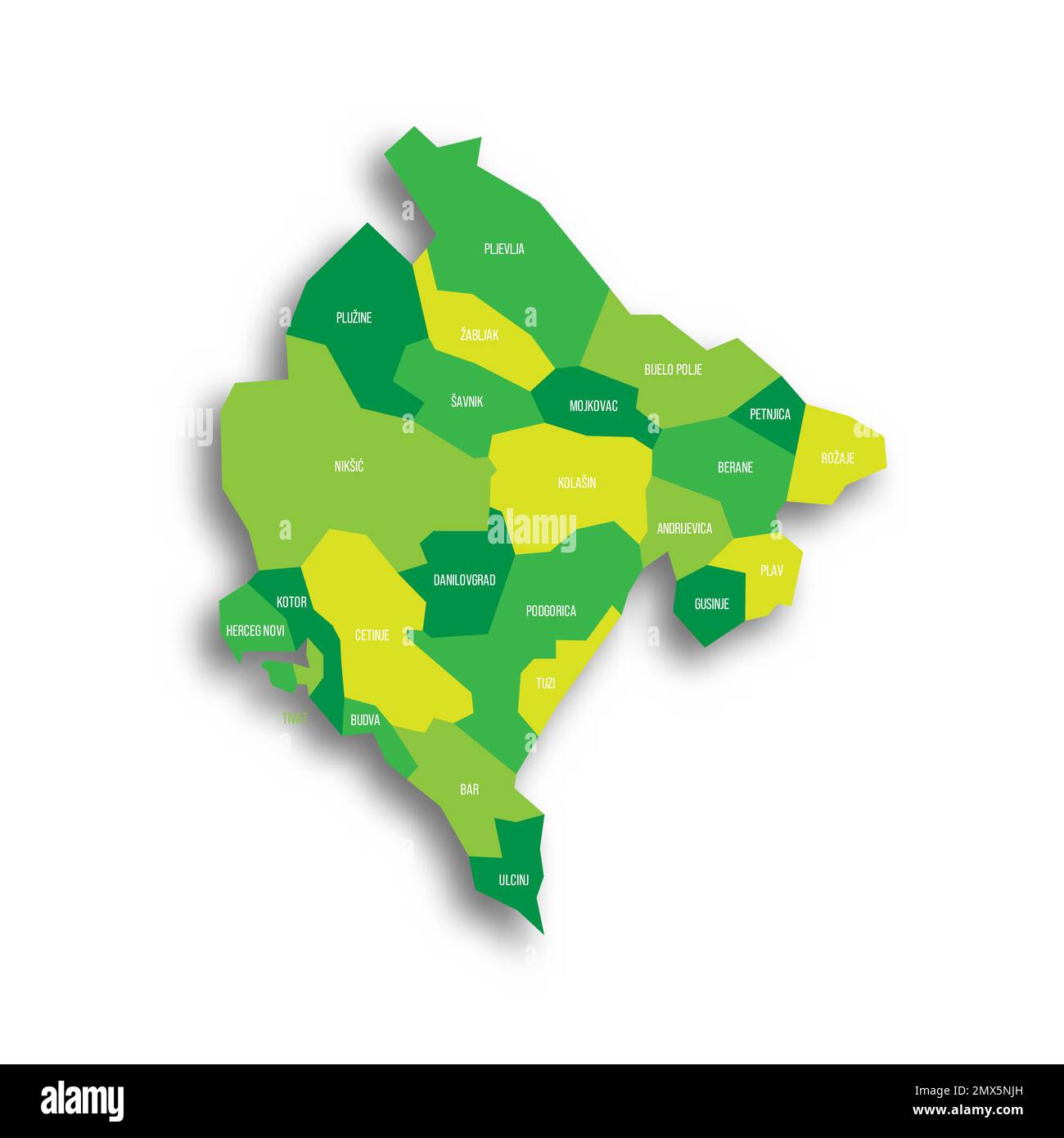 Montenegro political map of administrative divisions Stock Vector Image ...