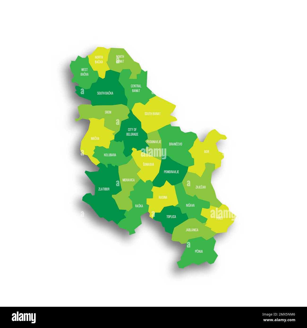 Serbia political map of administrative divisions Stock Vector Image ...