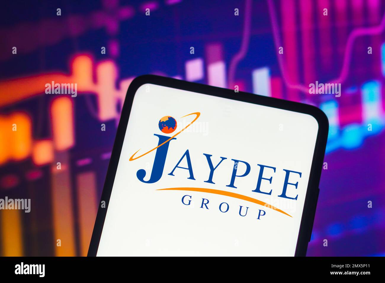 In this photo illustration, the Jaypee Group logo is displayed on a ...
