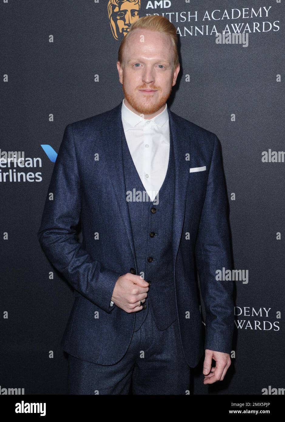 Owain Rhys Davies arrives at the BAFTA Los Angeles Britannia Awards at ...
