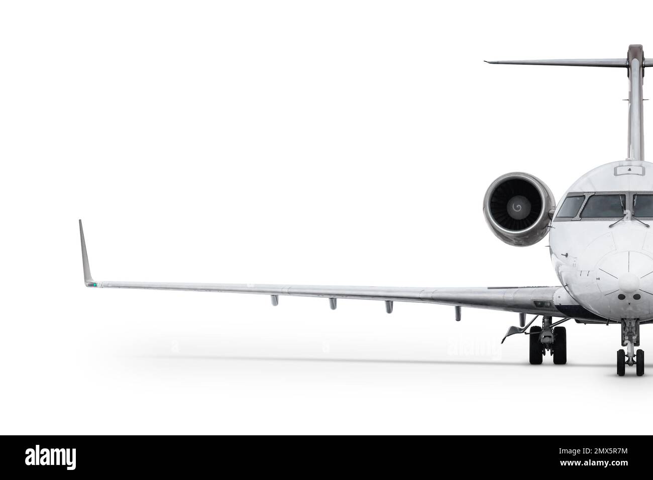 Front view of the private jet isolated on white background Stock Photo ...
