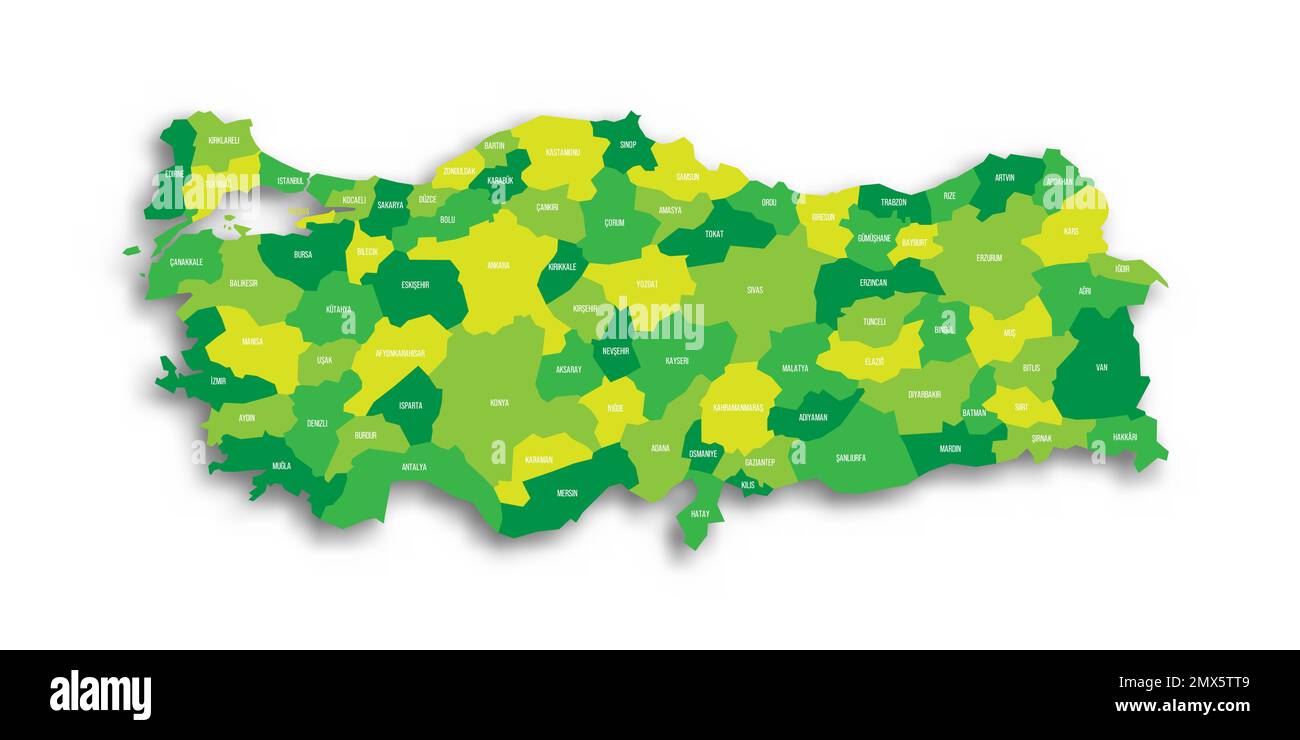 Turkey detailed map name hi-res stock photography and images - Alamy