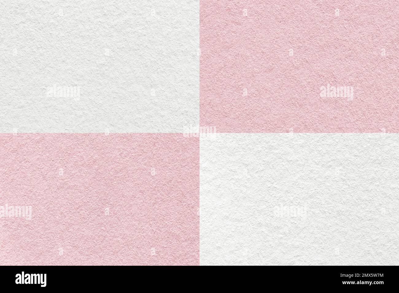 Texture of craft white and light pink paper background with cells ...