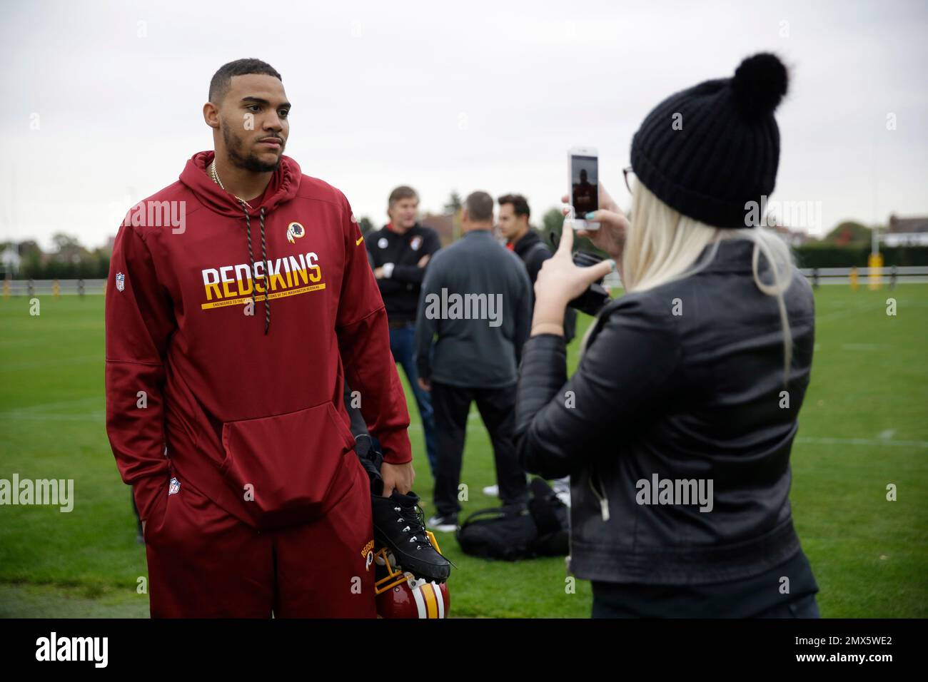 Washington Redskins' tight end Jordan Reed records a video message ...