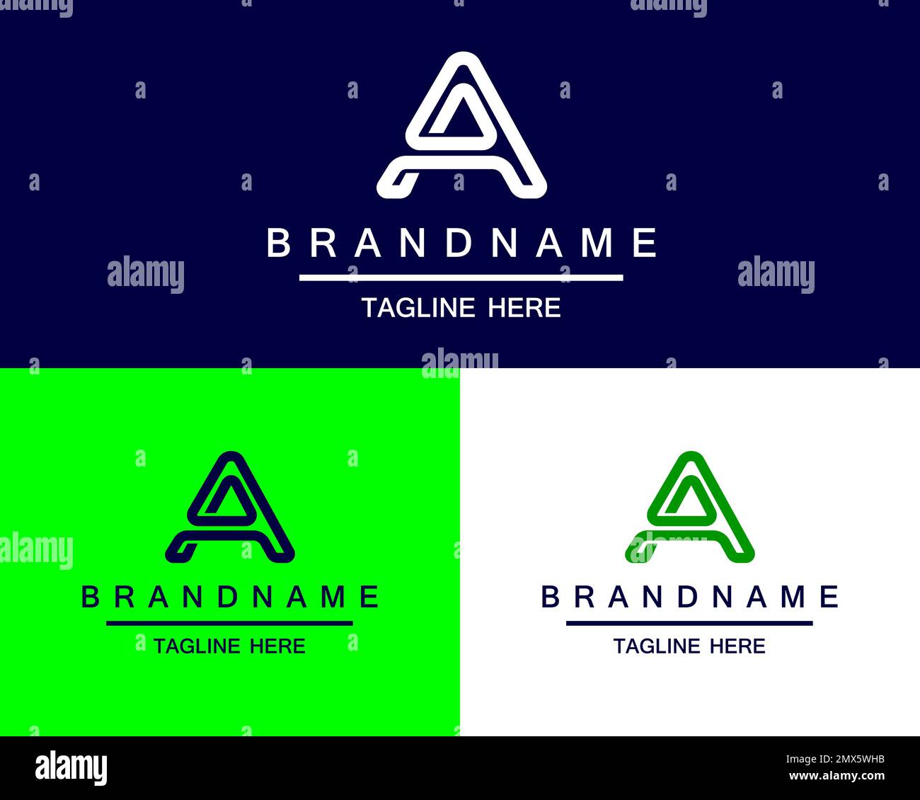 Letter A logo monogram, design thin line hipster AA emblem, mockup ...